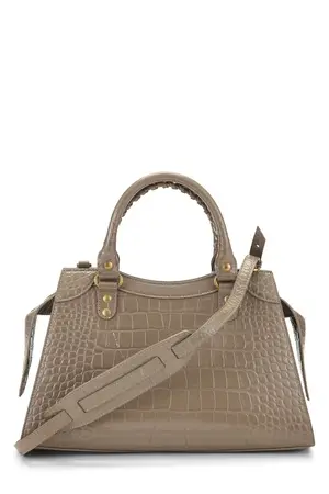 Balenciaga Embossed Neo Classic Shoulder Bag - Grey