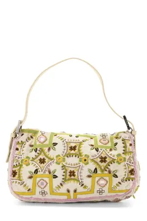 Fendi Embellished Baguette - White