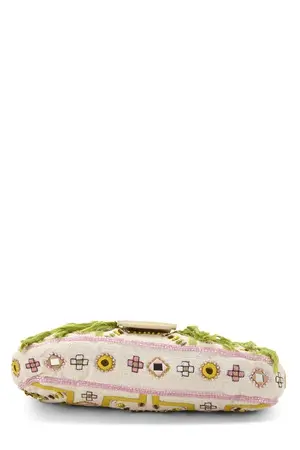 Fendi Embellished Baguette - White