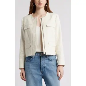 Nordstrom Collarless Jacket - Ivory