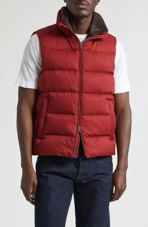Herno Faux Fur Trim Down Puffer Vest