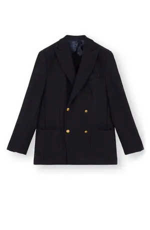 FORTELA David Double-breasted Jacket - Navy Blue