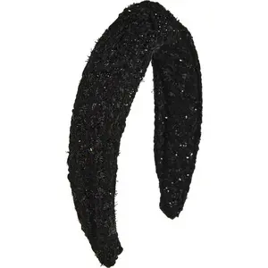 Tasha Knotted Sequin Headband - Black
