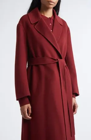 Max Mara Luna Virgin Wool Wrap Coat - Raspberry
