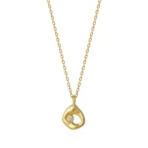 SPERO LONDON Molten Textured Pendant Necklace - Gold