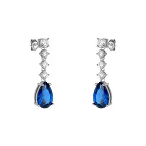 SPERO LONDON Pear Shape Drop Earrings - Silver