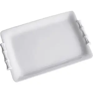 BEATRIZ BALL COLLECTION Vida Cane Rectangular Tray - White