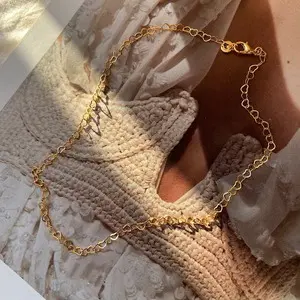 SPERO LONDON Love Heart Sterling Chain Necklace - Gold