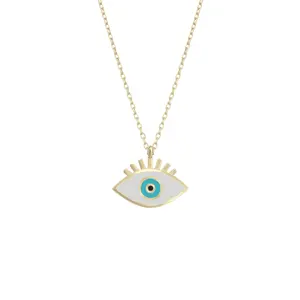 SPERO LONDON Sterling Evil Eye Eyelash Necklace - Gold