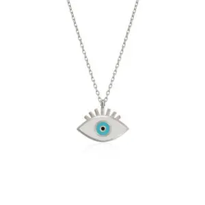 SPERO LONDON Sterling Evil Eye Eyelash Necklace - Silver
