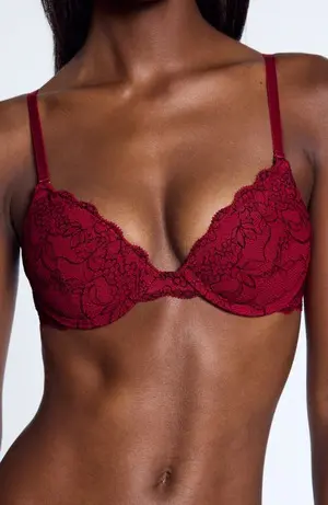Pepper All Over Lace Lift Up Bra - Scarlet