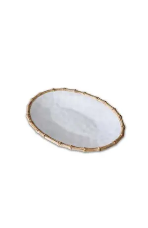 BEATRIZ BALL COLLECTION Vida Cane Oval Platter - White