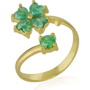 SPERO LONDON Four-leaf Clover Ring - Gold