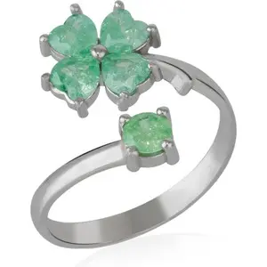 SPERO LONDON Four-leaf Clover Ring - Silver