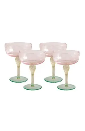 BEATRIZ BALL COLLECTION Glass Aquarelle Coupe Set Of 4 - Multi