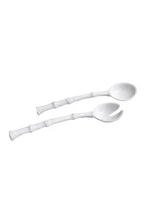 BEATRIZ BALL COLLECTION Vida Cane Handle Salad Servers - White