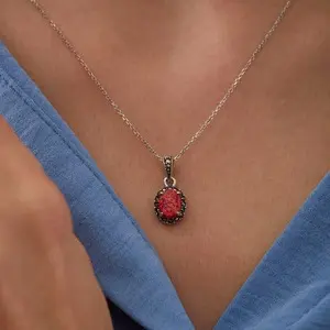 SPERO LONDON Oval Opal Sterling Pendant Necklace - Silver