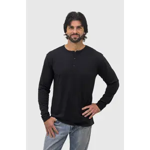 EPIC FITS Long Sleeve Henley T-shirt 3-pack - Black
