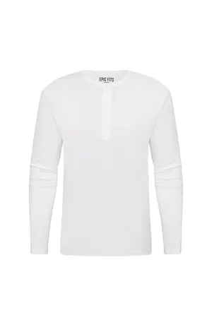 EPIC FITS Long Sleeve Henley 3 Pack - White