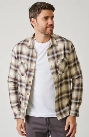 LEISURE LAB Wolf Flannel Button Up