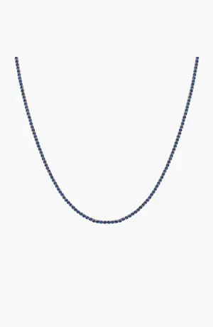 AURATE Lab Grown Sapphire Tennis Necklace - Blue Sapphire