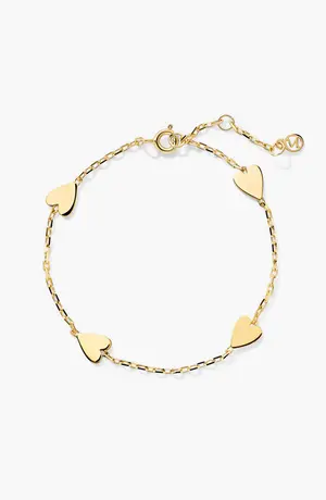 Mejuri Heart Station Bracelet - 18k Gold Vermeil