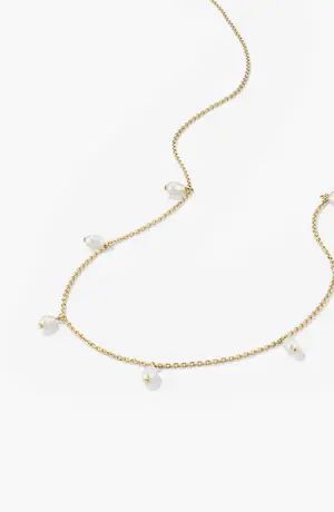Mejuri Tiny Pearl Station Necklace
