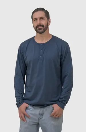 EPIC FITS Long Sleeve Henley - Slate Blue
