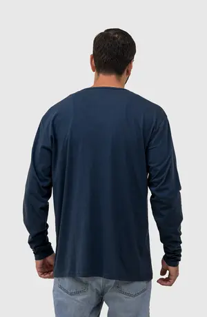 EPIC FITS Long Sleeve Henley - Slate Blue