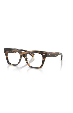 Oliver Spencer 51mm Rectangle Optical Glasses - Black