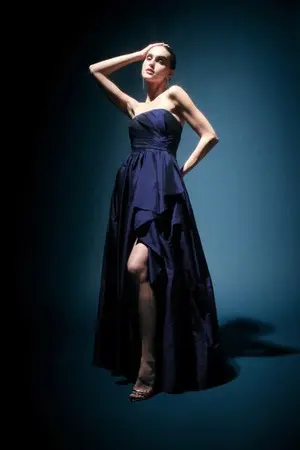 Theia Esmerina Taffeta Asymmetric Gown
