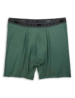 HARBOR BAY BY DXL Big & Tall Cooling Performance 5 Inch Boxers - Bistro Green Heather