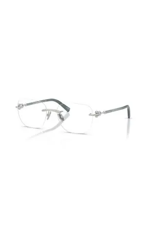 Tiffany & Co. 54mm Square Rimless Eyeglasses - Silver