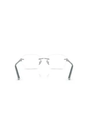 Tiffany & Co. 54mm Square Rimless Eyeglasses - Silver