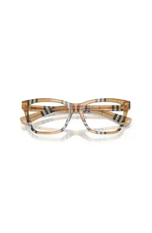 Burberry 52mm Rectangle Optical Glasses - Brown
