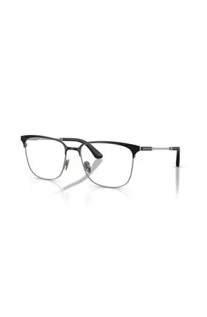Giorgio Armani 55mm Rectangle Full Rim Eyeglasses - Black