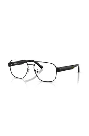 SCUDERIA FERRARI 57mm Rectangle Optical Glasses - Black