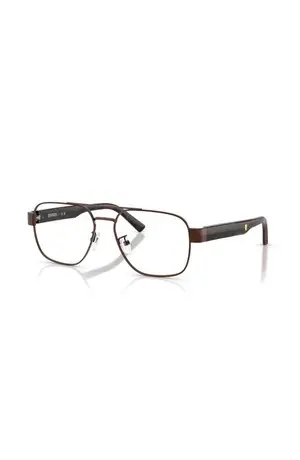SCUDERIA FERRARI 57mm Rectangle Optical Glasses - Brown