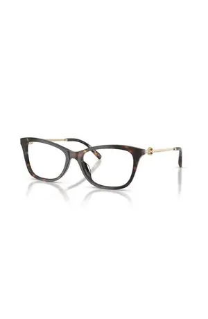 Tory Burch 53mm Square Eyeglasses - Tortoise