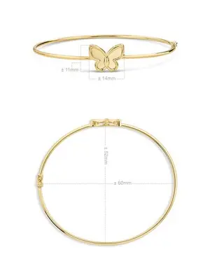 DEVATA Butterfly Bangle In 14k Gold