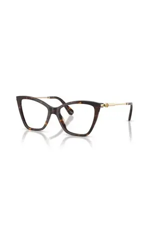 SWAROVSKI 53mm Cat Eye Optical Glasses - Tortoise