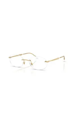 Ray-ban 50mm Oval Rimless Optical Glasses - Gold