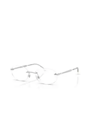 Ray-ban 50mm Oval Rimless Optical Glasses - Silver