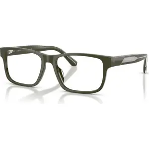 Emporio Armani 56mm Rectangle Full Rim Eyeglasses - Green
