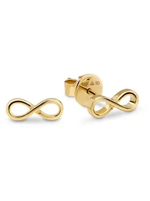 DEVATA Infinity Stud Earrings In 14k Gold - Yellow Gold