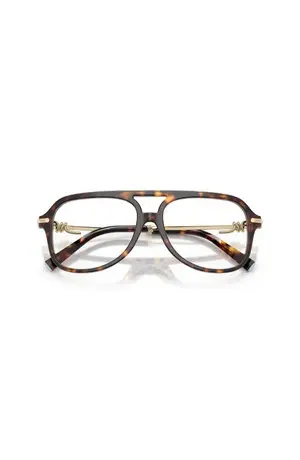 Tiffany & Co. 56mm Pilot Eyeglasses - Tortoise