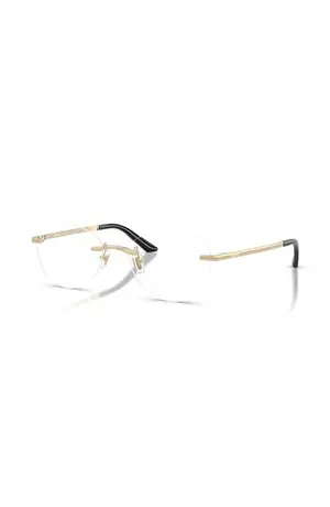 Versace 55mm Irregular Rimless Optical Glasses - Gold