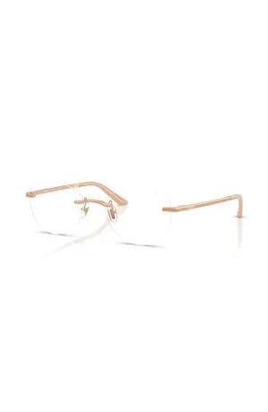 Versace 55mm Irregular Rimless Optical Glasses - Pink