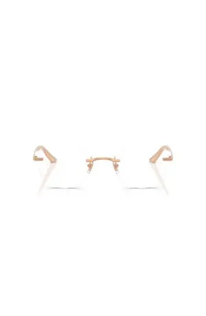 Versace 55mm Irregular Rimless Optical Glasses - Pink