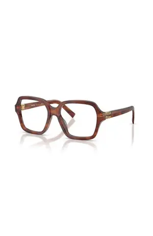 Miu Miu 54mm Square Optical Glasses - Brown